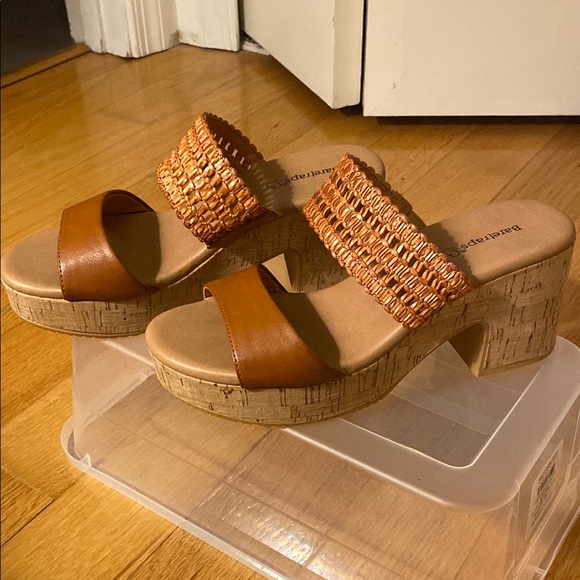 BareTraps | Shoes | Baretraps Tan Brown Platform Shoes With Chunky Heel ...